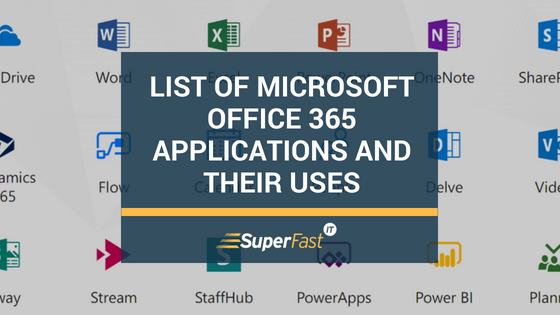 Microsoft Office 365 list of Applications and their uses - Superfast IT